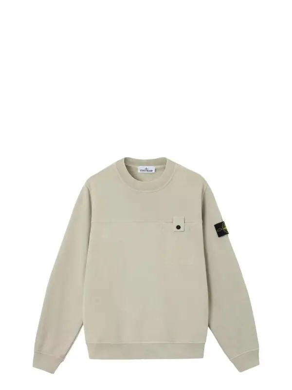 Stone Island 6100038 Brushed Organic-cotton Fleece Sweatshirt - Neutrals