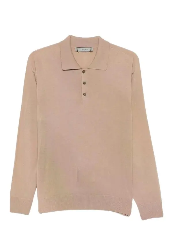 Canali Long-sleeve Polo Shirt - Neutrals