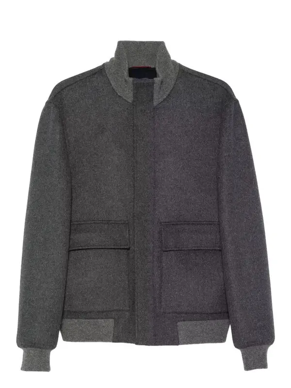 Brunello Cucinelli Panelled High-neck Jacket - Grey