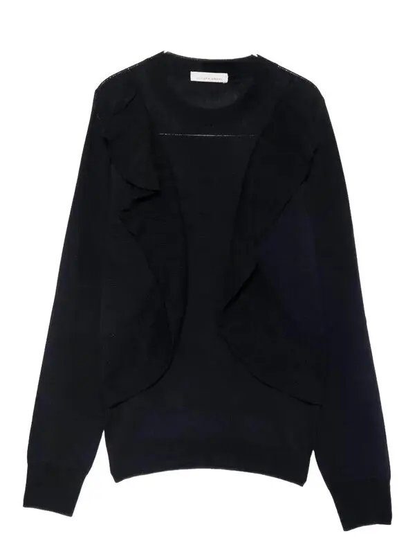 Liviana Conti Ruffled Long-sleeve Sweater - Blue