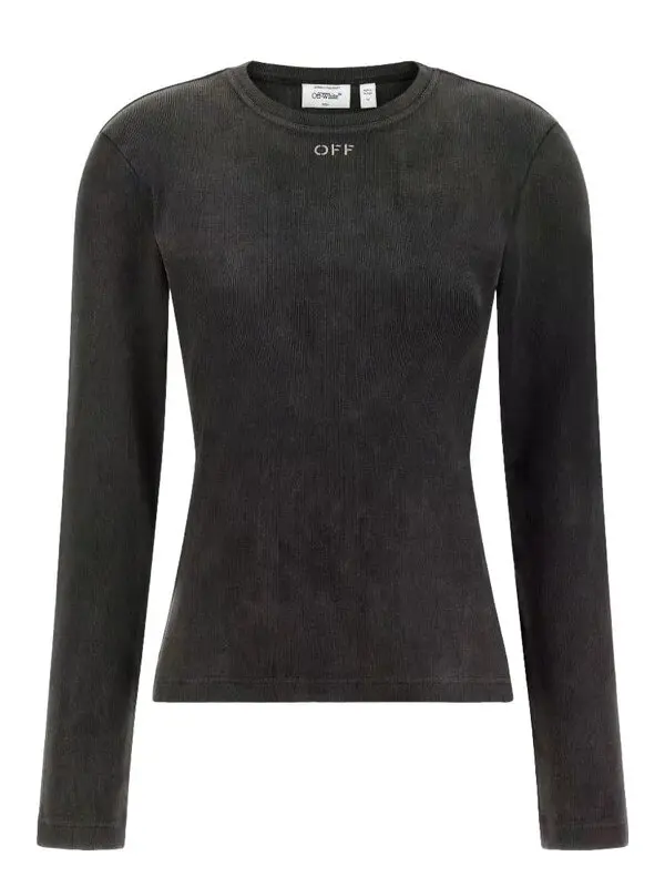 Off-White Logo-print Long-sleeve T-shirt - Grey