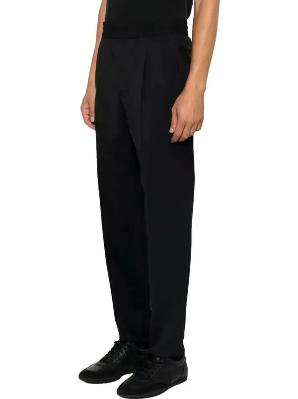 Zegna Pleated Elasticated-waistband Trousers - Black
