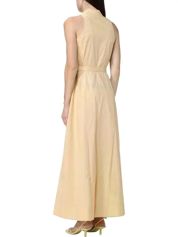 Patrizia Pepe Belted Poplin Dress - Neutrals