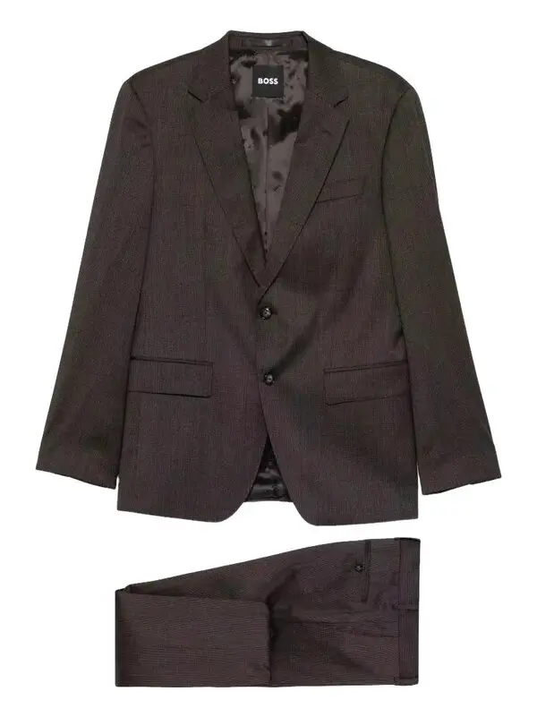 BOSS Micro-patterned Two-piece Suit - Brown