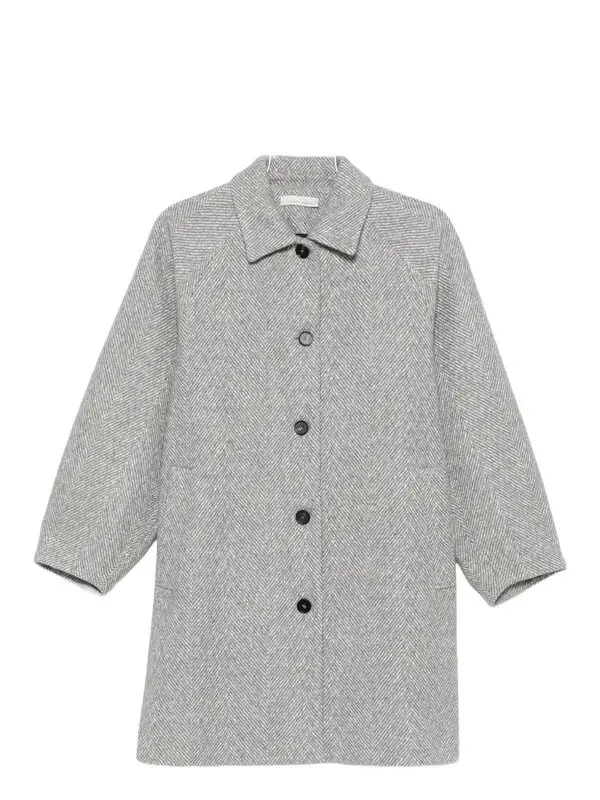 Liviana Conti Herringbone-pattern Coat - Grey