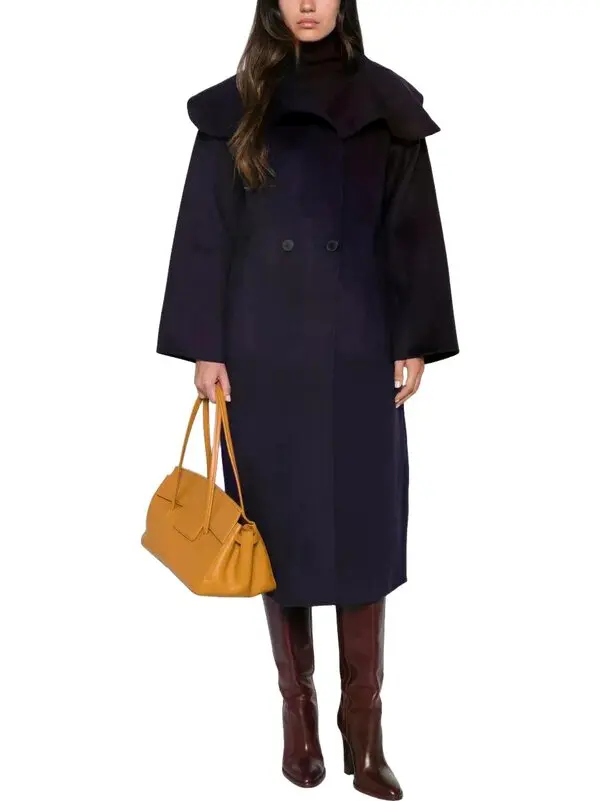 Liviana Conti Oversized-collar Double-breasted Coat - Blue