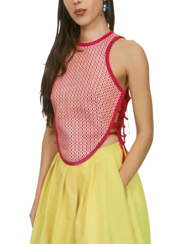 Rosie Assoulin Shield Lace-up Top - Red