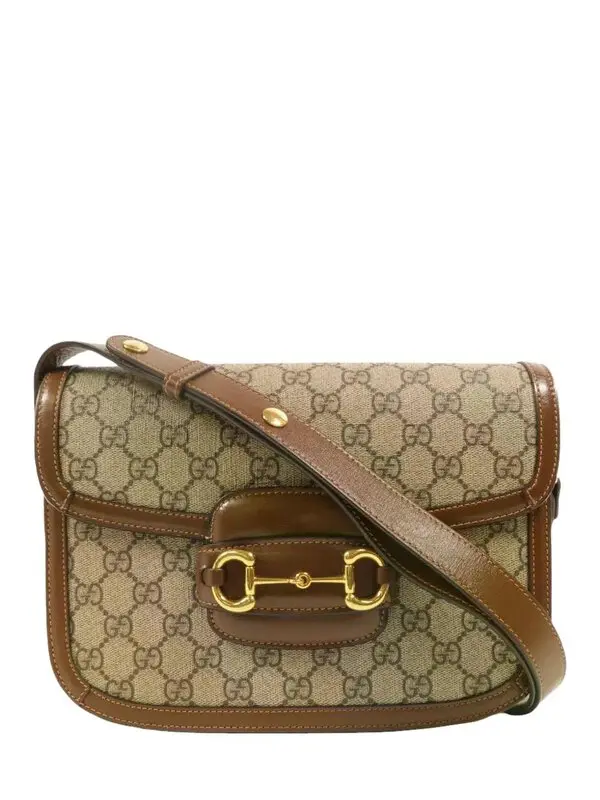 Gucci 1955 Medium Gg Horsebit Supreme Shoulder Bag - Neutrals