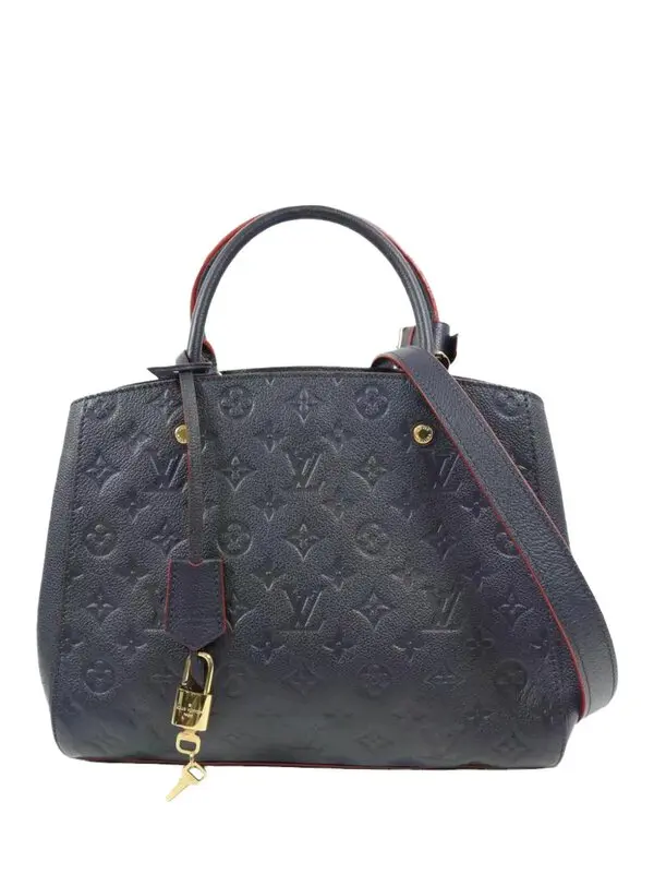 LOUIS VUITTON Mm Montaigne Monogram Empreinte Shoulder Bag - Blue