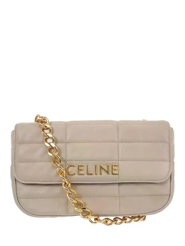 Celine 2010-2026 Matelasse Goatskin Monochrome Chain Shoulder Bag - Brown