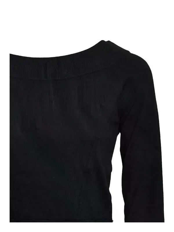 Max Mara Boat-neck Ribbed-trim Sweater - Black
