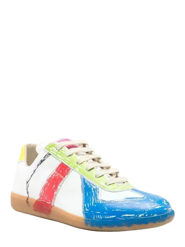MAISON MARGIELA Replica Paint-splatter Sneakers - White
