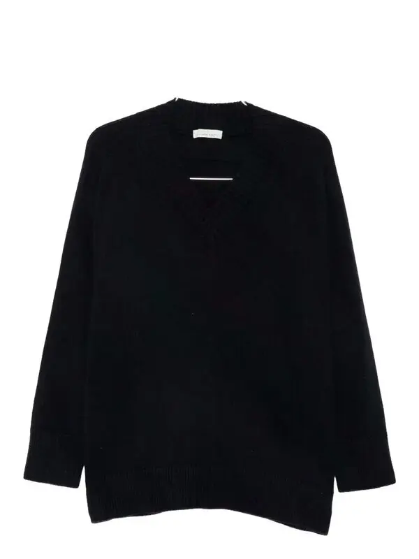 Liviana Conti Ribbed-trim V-neck Sweater - Blue