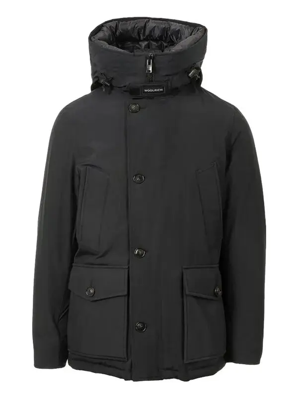 Woolrich Buttoned Hooded Jacket - Blue
