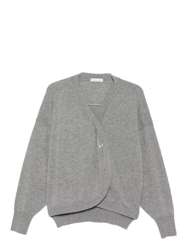 Liviana Conti Safety-pin-fastening Cardigan - Grey