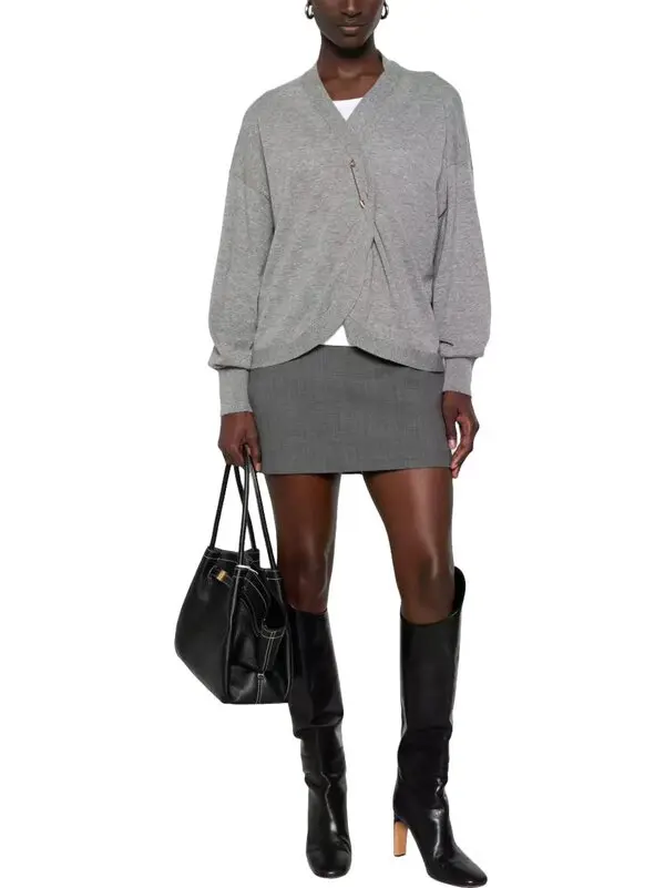 Liviana Conti Safety-pin-fastening Cardigan - Grey