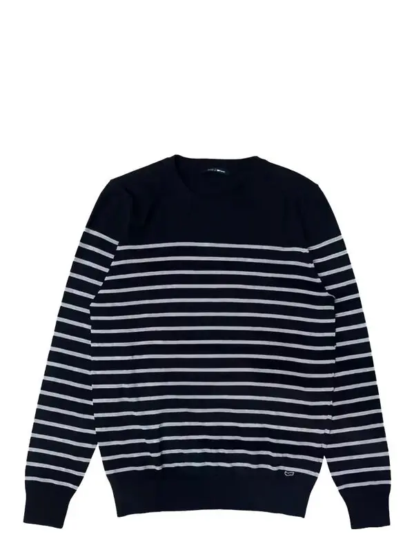 GAST Striped Crew-neck Sweater - Blue