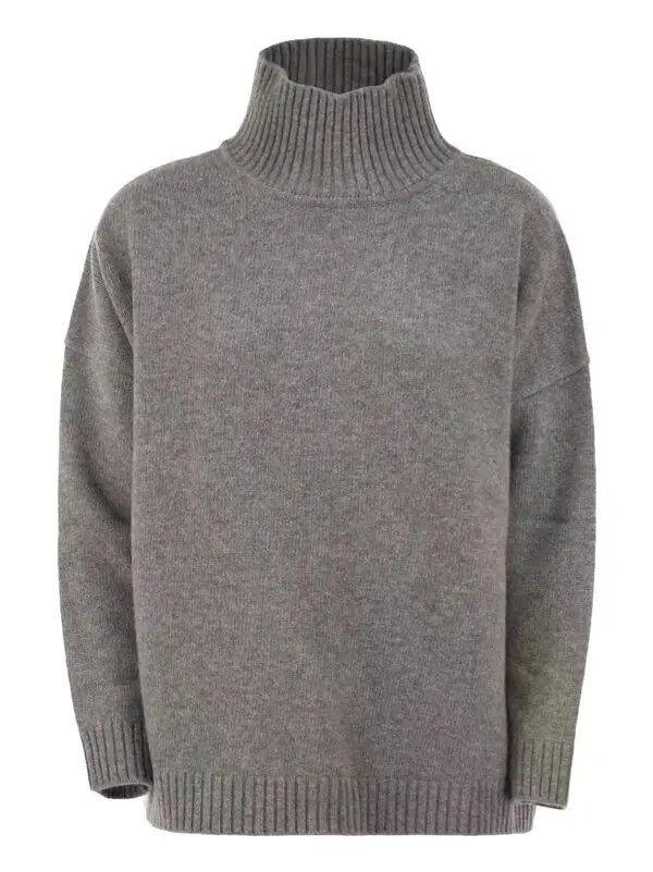 Max Mara Borgia Dropped-shoulder High-neck Sweater - Grey