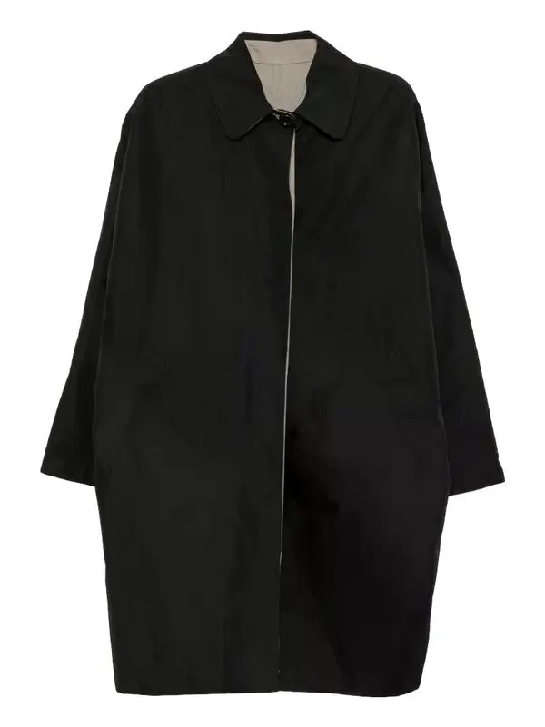 ALYSI Storm-flap Trench Coat - Black