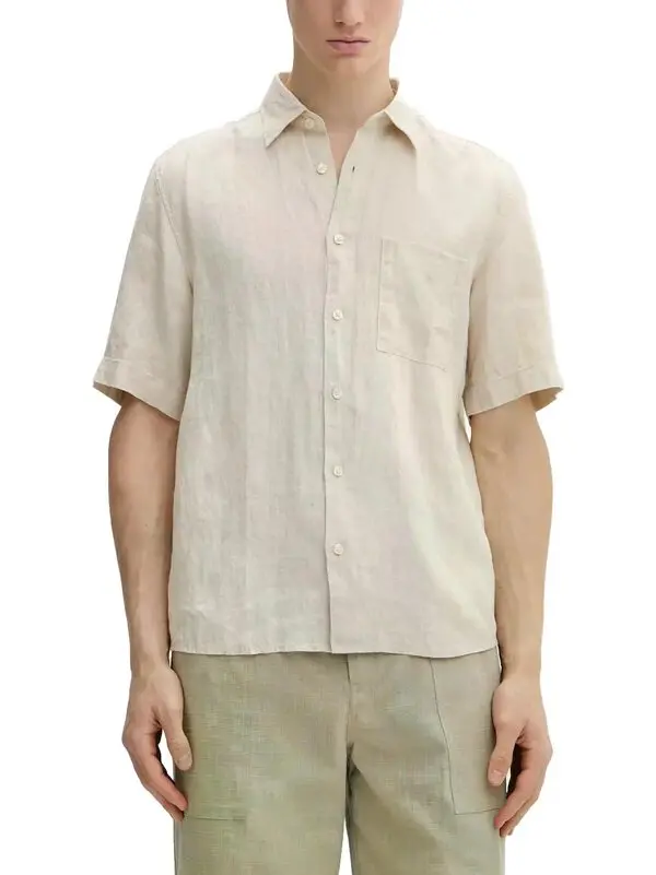 Marc O'polo Short-sleeve Chest-pocket Shirt - Neutrals