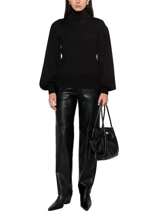 Liviana Conti Balloon-sleeve Sweater - Black
