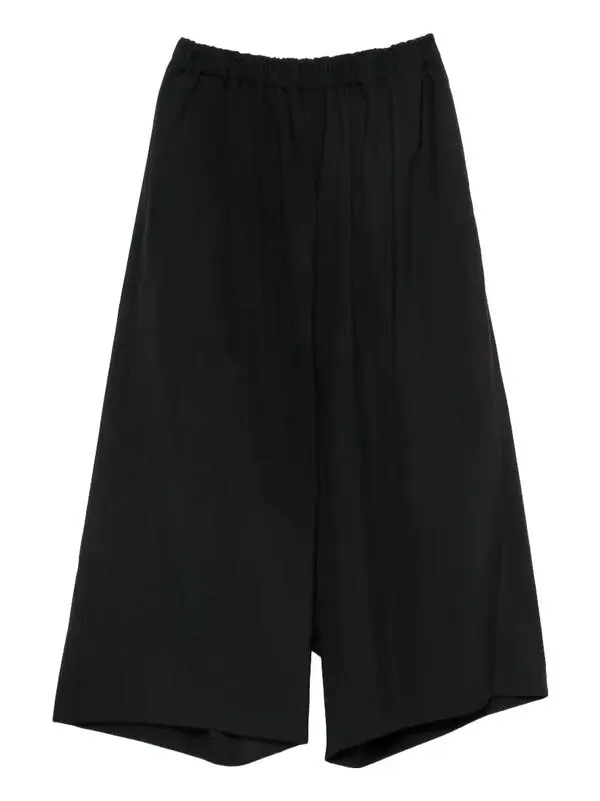 Comme Des Garçons Elasticated-waistband Cropped Trousers - Black