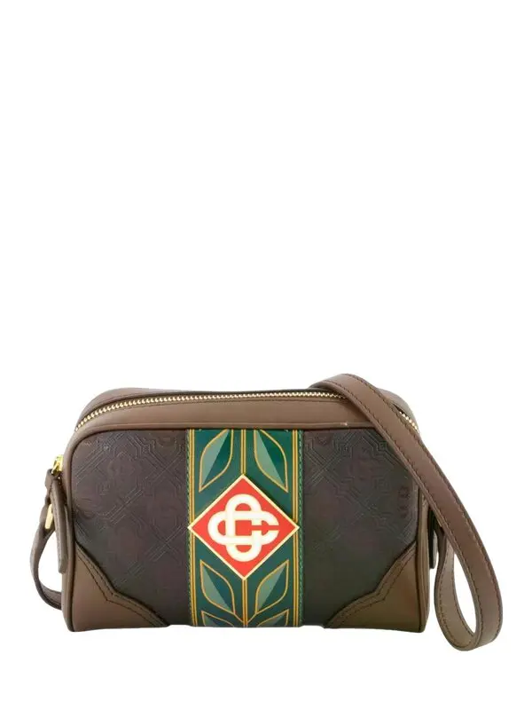 Casablanca Monogram-embossed Crossbody Bag - Brown