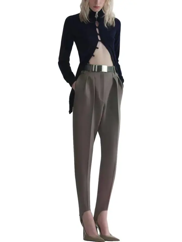 MUGLER Navy Cashmere Open Cardigan - Blue
