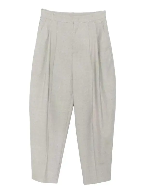 Liviana Conti Pleated-design Belted Trousers - Grey