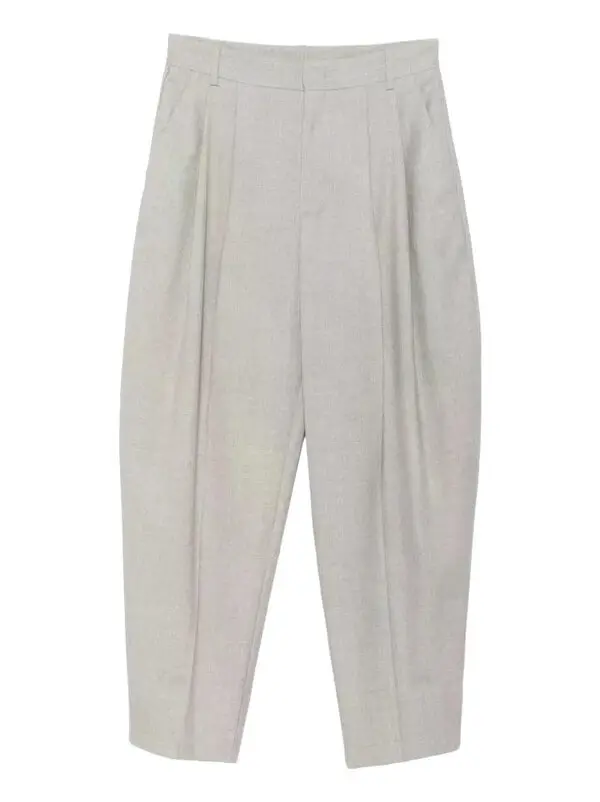 Liviana Conti Pleated-design Belted Trousers - Grey