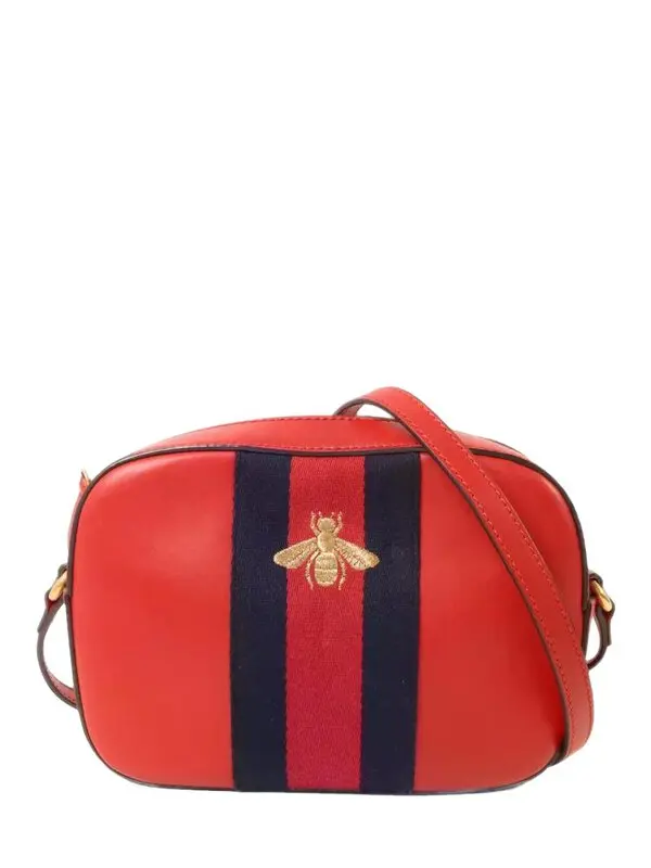 Gucci Webby Bee Cross Body Bag - Red
