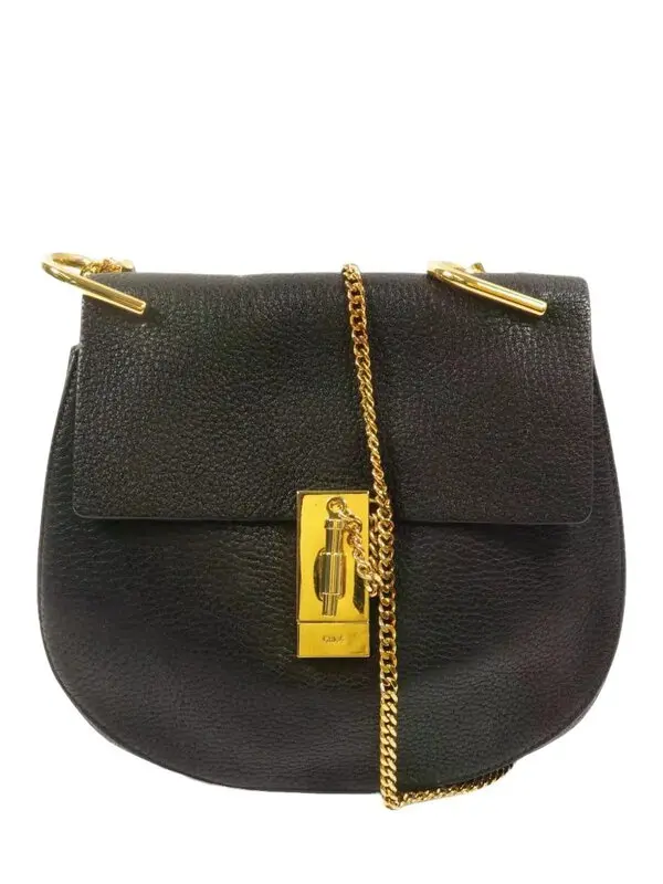 Chloé Drew Leather Shoulder Bag - Black