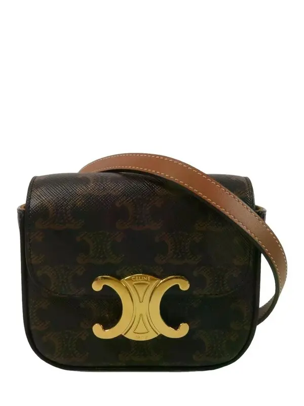 Celine Mini Claude Logo-plaque Shoulder Bag - Brown