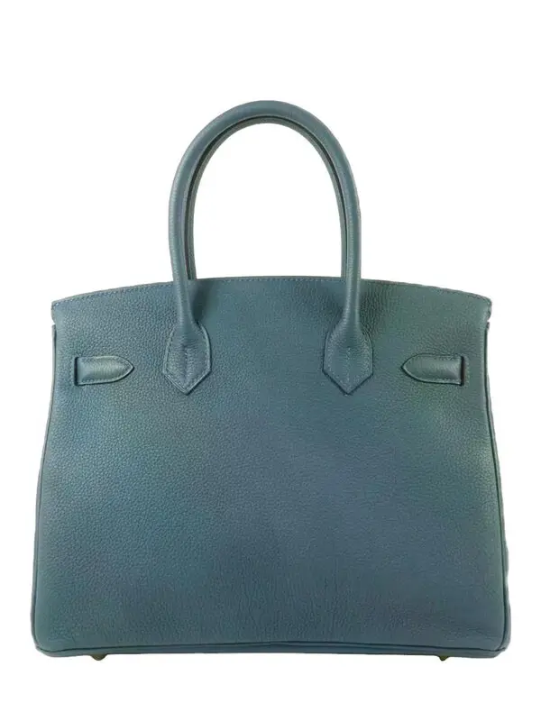 Hermès 2016 30 Birkin Leather Tote Bag - Blue