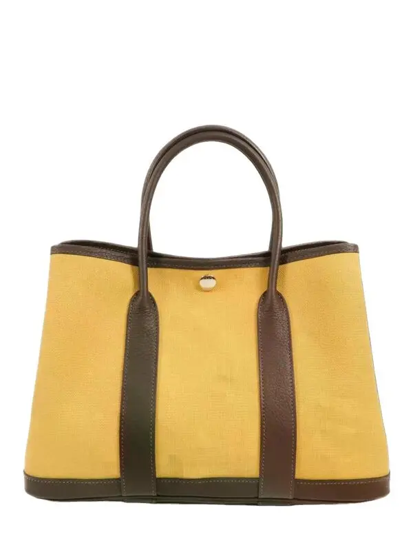 Hermès Tpm Garden Party Toile H Tote Bag - Yellow