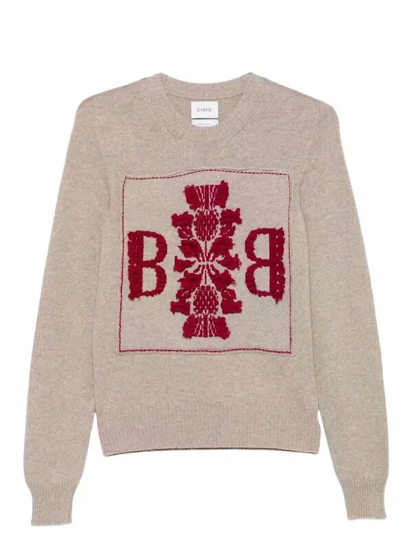 BARRIE Logo-patch Cashmere Sweater - Neutrals