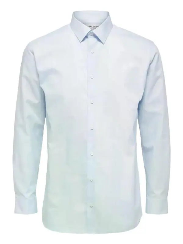 SELECTED Button-up Cotton Shirt - Blue