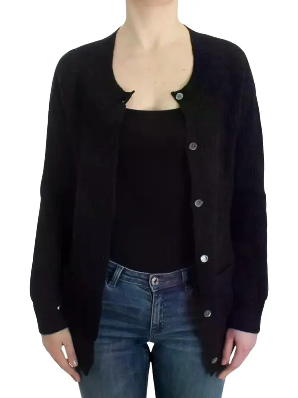 John Galliano Ribbed-knit Cardigan - Black