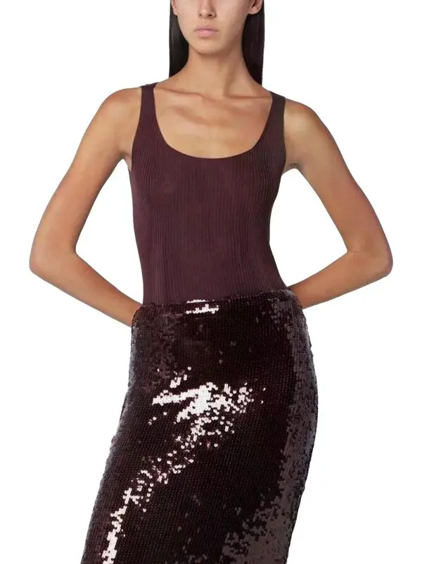 ROBERTO COLLINA Wool Tank Top - Brown