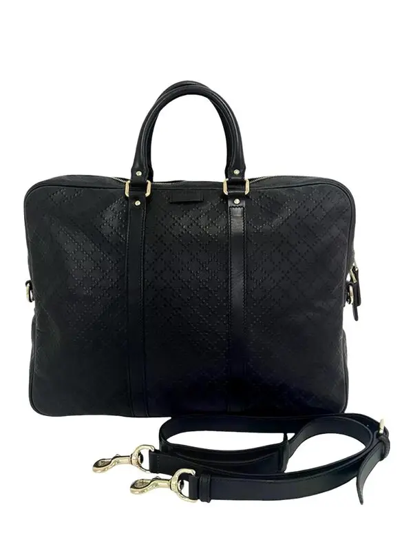 Gucci 2000-2015 Diamante Calfskin Business Bag - Black