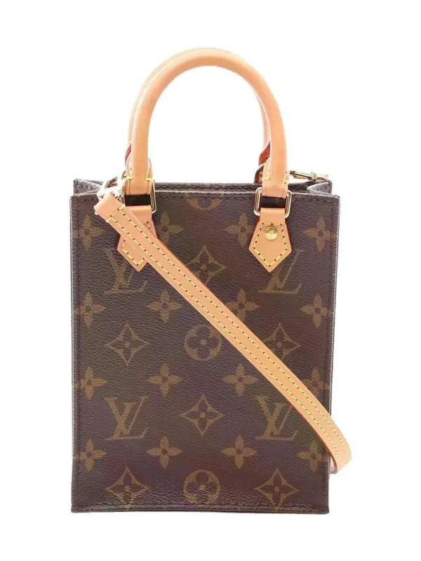 LOUIS VUITTON 2020 Monogram Petit Sac Plat Satchel - Brown