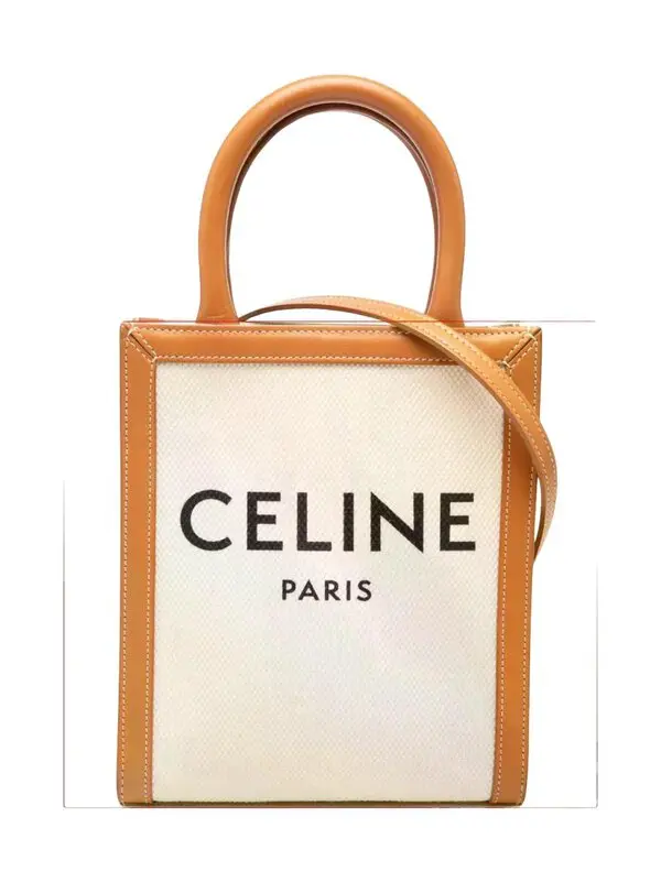 Celine 2020 Mini Canvas Vertical Cabas Tote Satchel - Brown