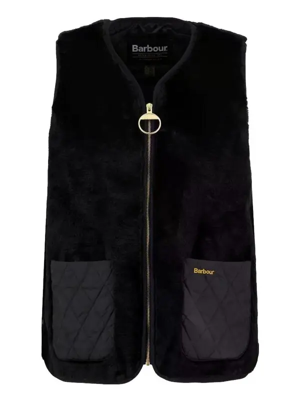 Barbour Karin Faux-fur Quilted-pocket Gilet - Black
