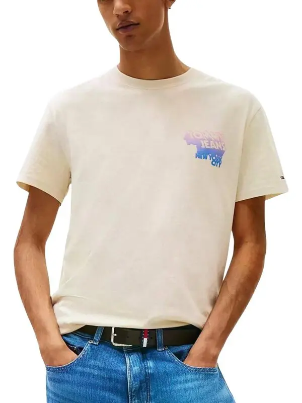 Tommy Hilfiger Stack Logo Back Graphic T-shirt - Neutrals