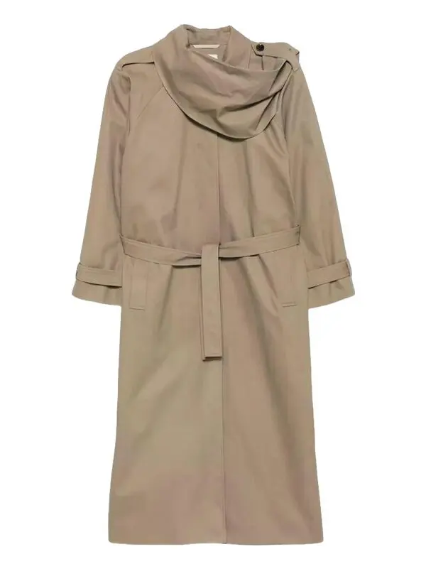 THE GARMENT Cadence Belted Scarf-detail Coat - Green