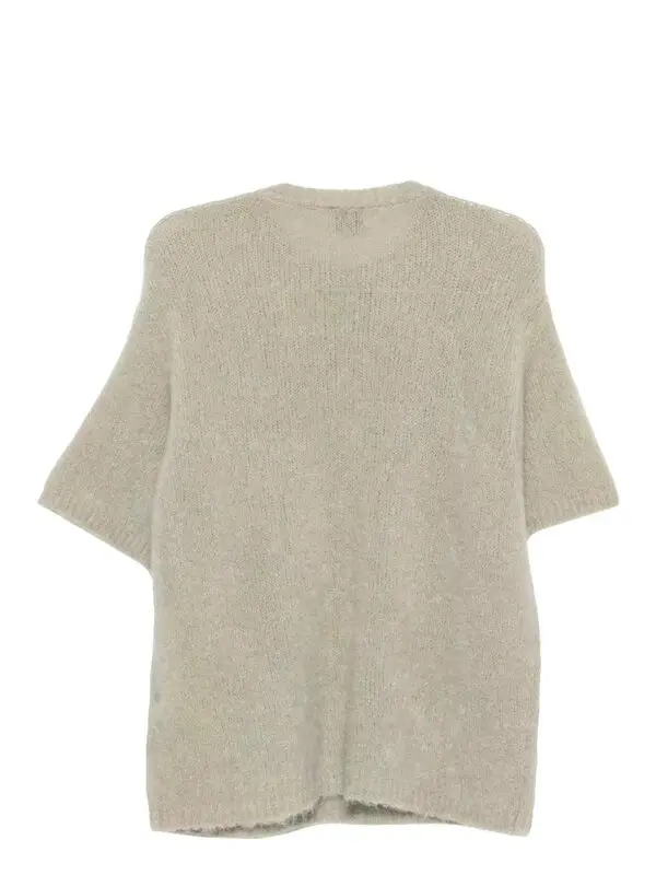 ALYSI Short-sleeve Knitted Sweater - Neutrals