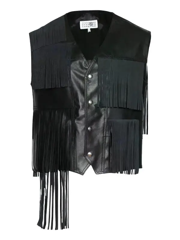 MAISON MARGIELA Fringed Gilet - Black
