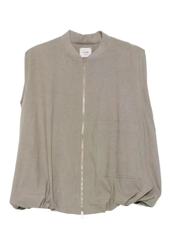 ALYSI Zip-up Bubble-hem Gilet - Neutrals