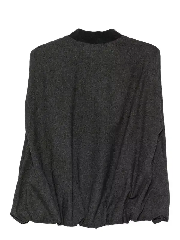 ALYSI Zip-up Bubble-hem Gilet - Grey