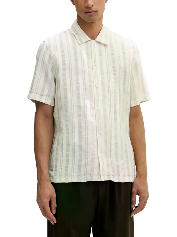Marc O'polo Vertical-stripe Short-sleeved Shirt - White